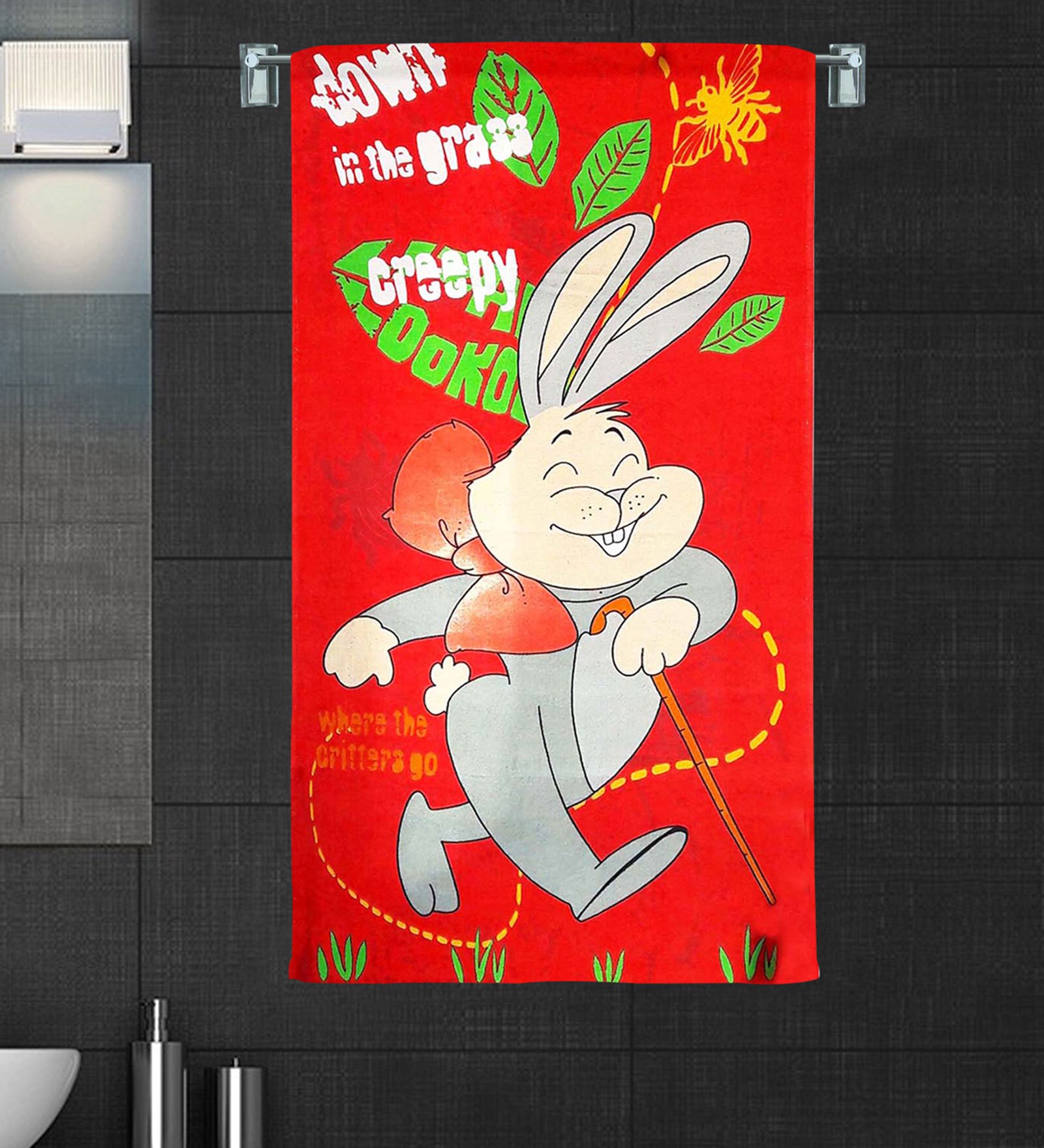 Buy Rabbit Hand Towel for Bathroom in Red Set of 2 at 35% OFF by ...