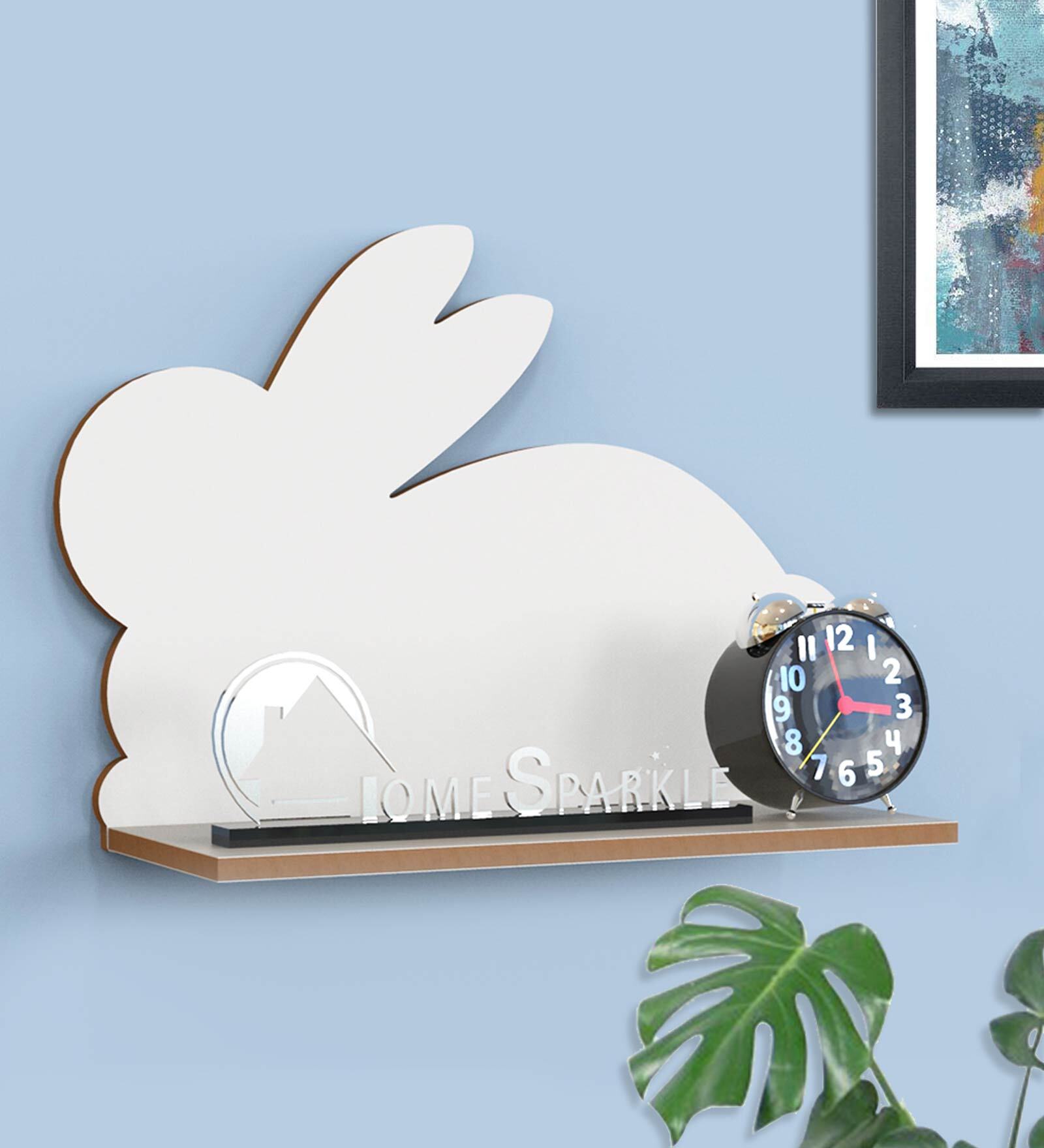Buy Rabbit MDF Wall Shelf In White By Home Sparkle Online - Modern Wall ...
