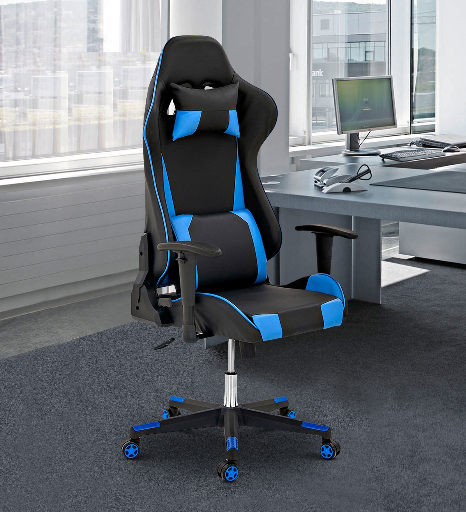 Buy Racer Gaming Chair in Blue & Black Colour at 100% OFF by The Home ...