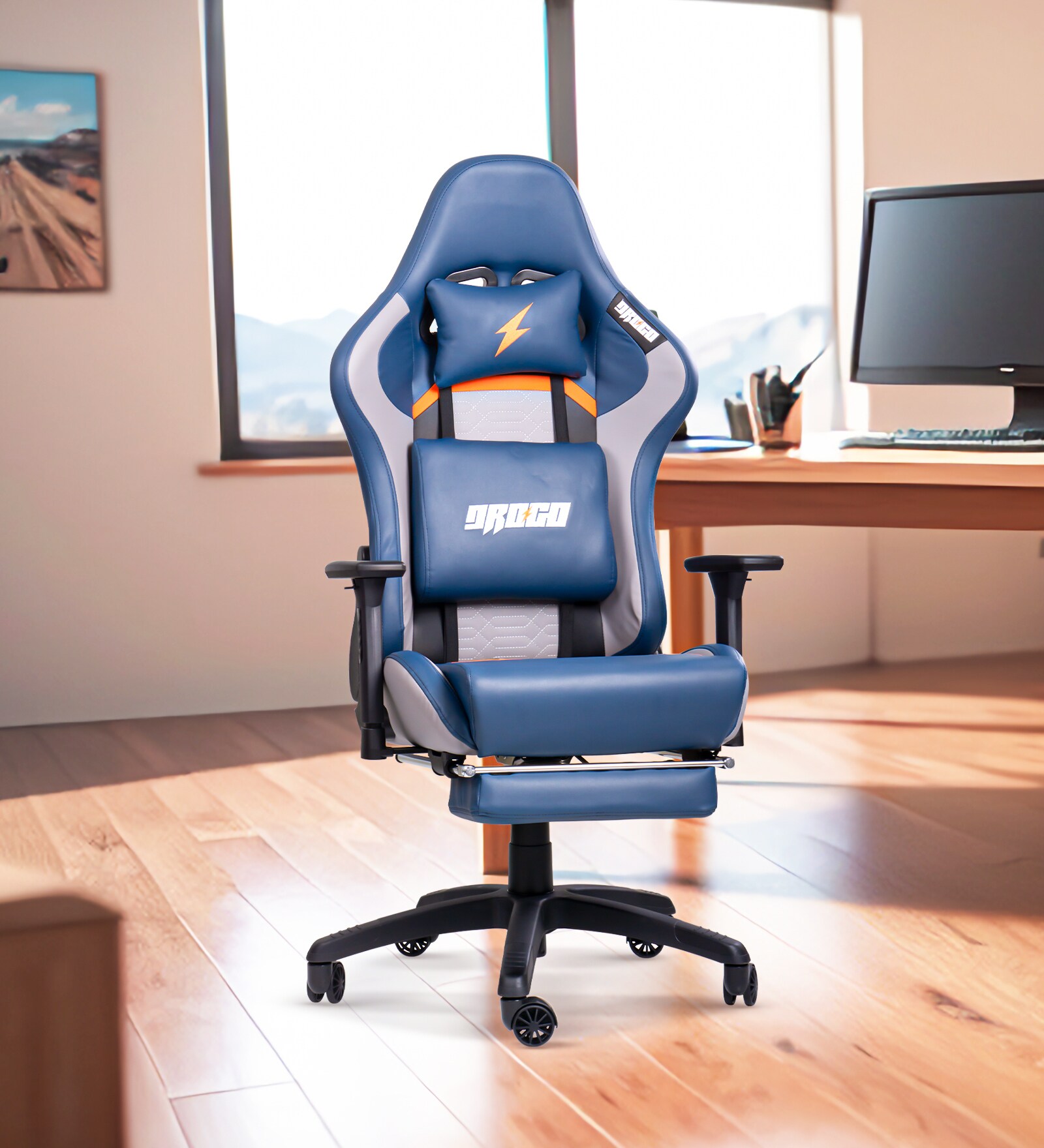 Buy Racer Pro Gaming Chair in Blue Colour at 26% OFF by Drogo | Pepperfry