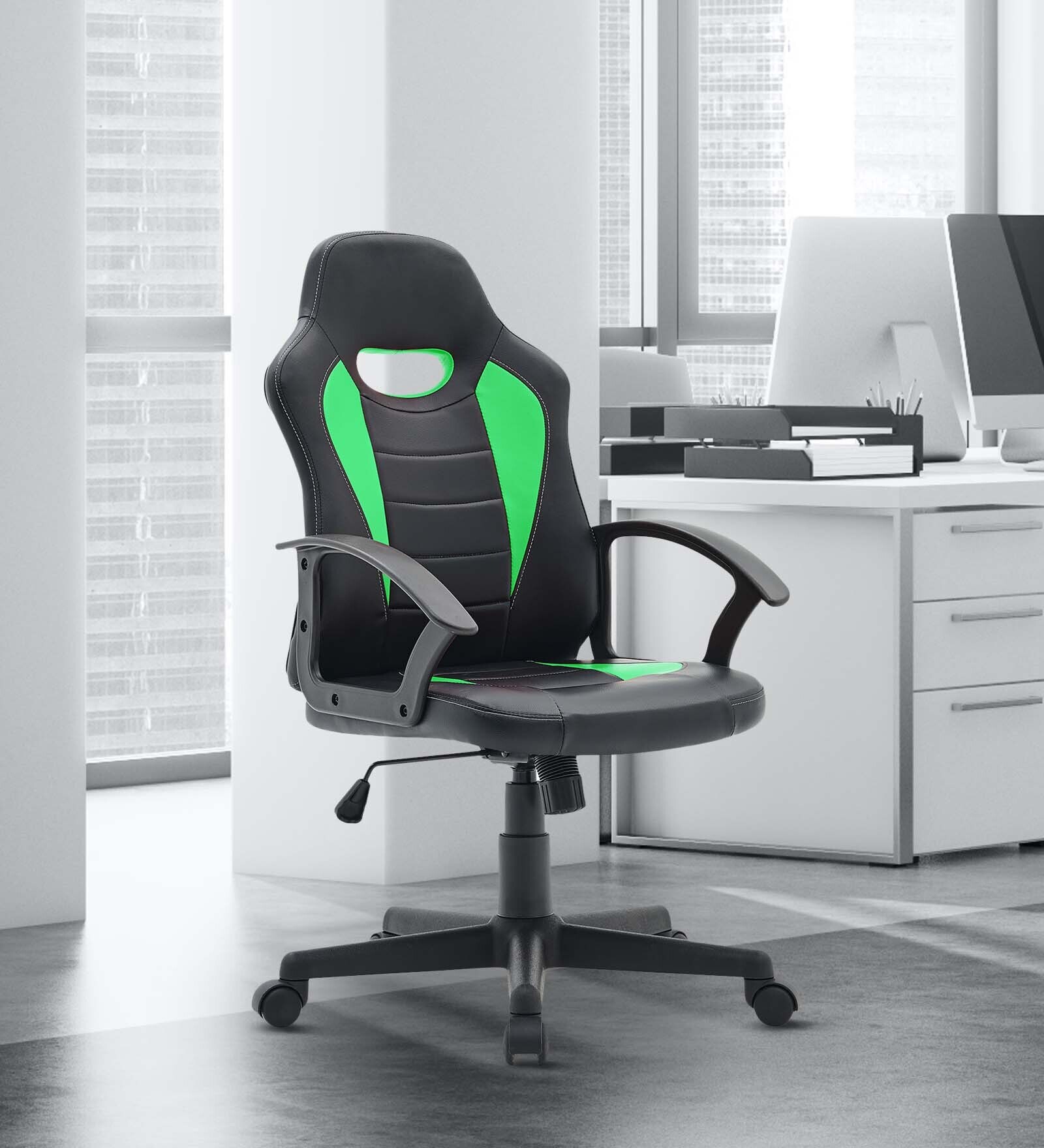 Buy Racing Leatherette Gaming Chair in Green & Black Colour at 34% OFF ...