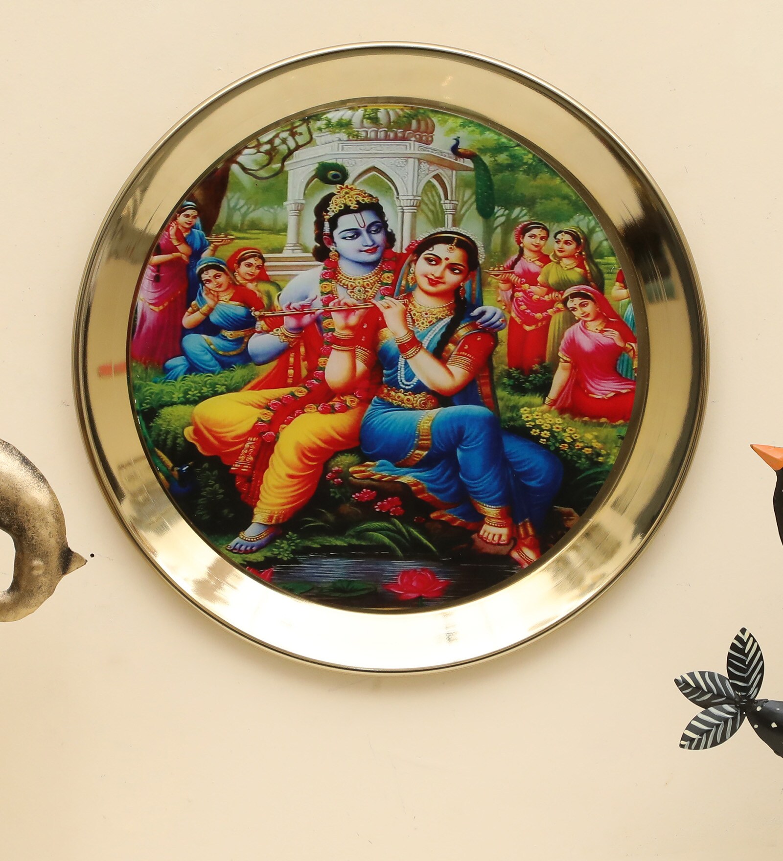 Buy Radha Krishna Metal Printed Wall Decor Plate at 39% OFF by Vedas ...