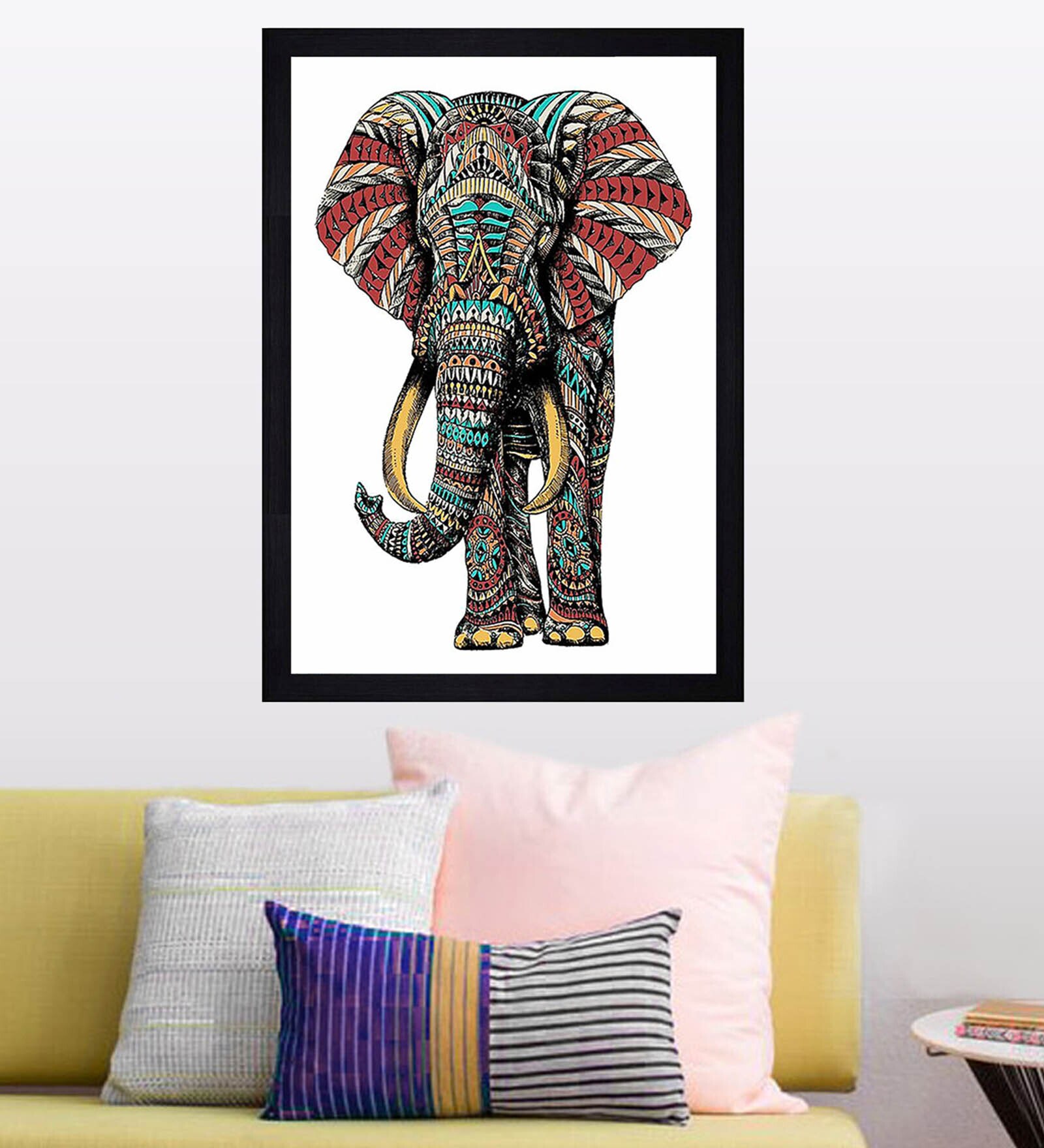 Buy Radish Jodhpur Elephant Texture Paper Framed Art Print by Cheque ...