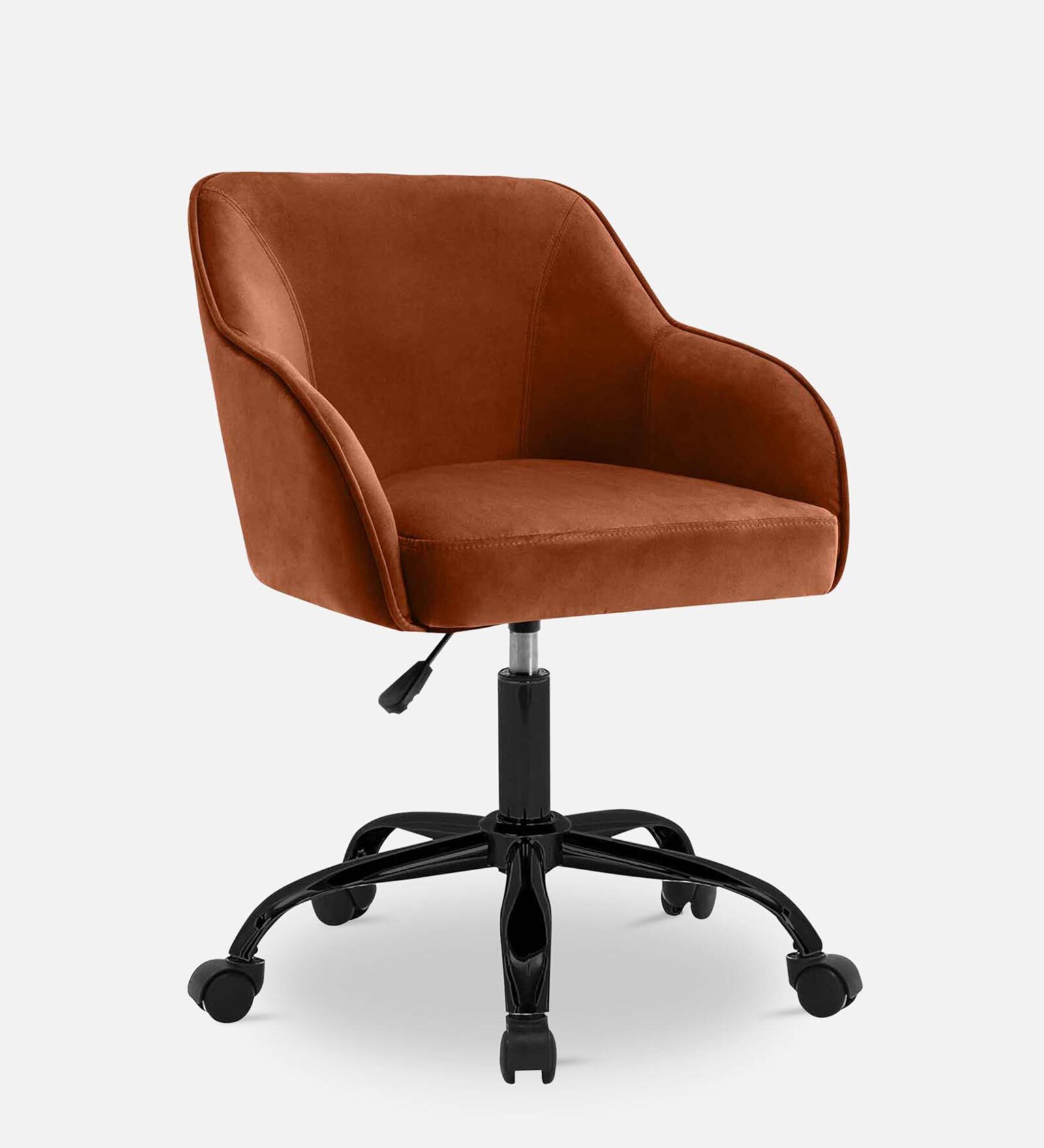 Buy Raina Velvet Guest Chair in Brown Colour with Revolving Base at 52% ...