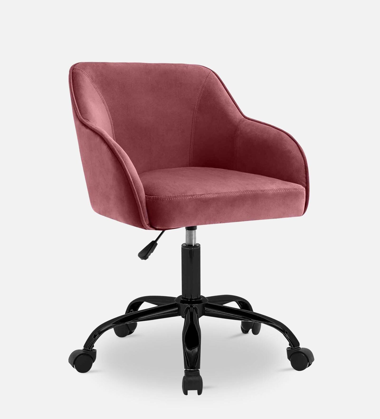 Buy Raina Velvet Guest Chair in Pink Colour with Revolving Base at 52% ...