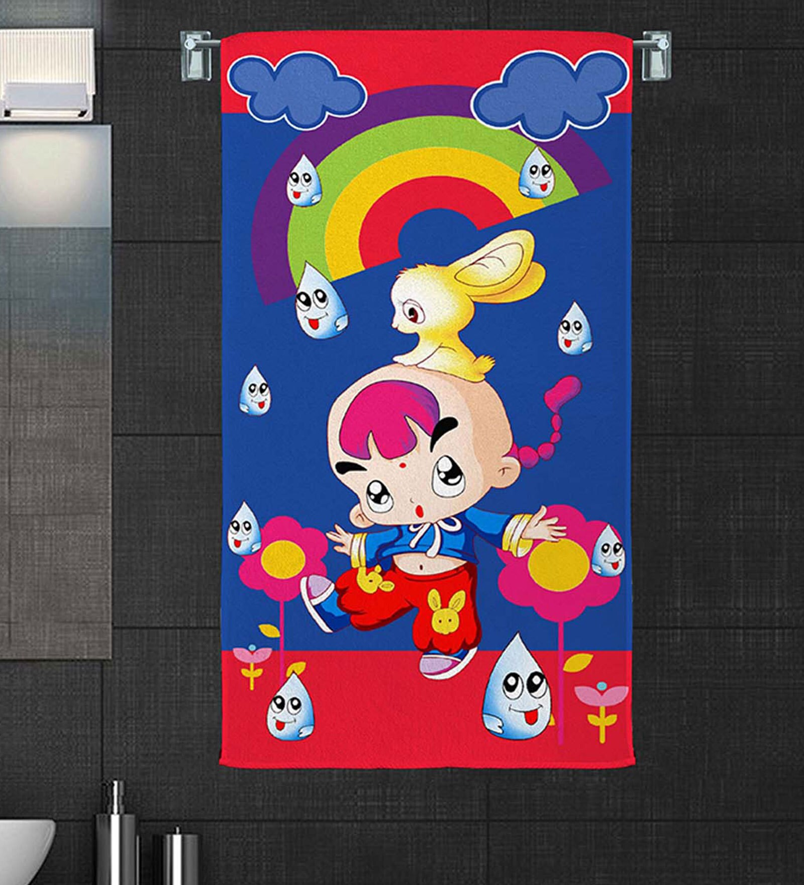 Buy Rainbow Bath Towel in Multicolour by Sassoon Fab at 18% OFF by ...