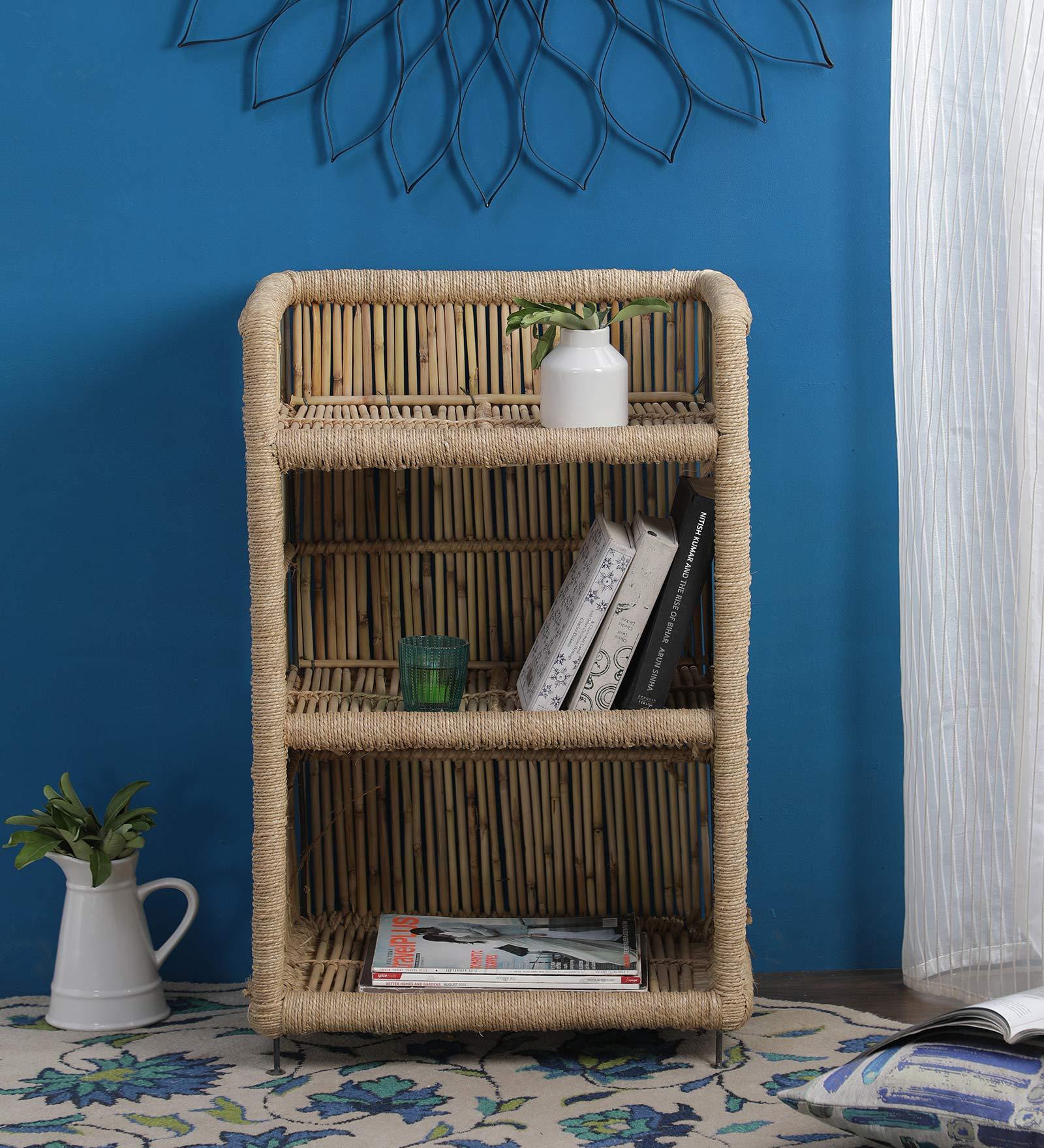 Buy Ethnic Cane Book Shelf In Beige Finish at 42% OFF by Cdi | Pepperfry