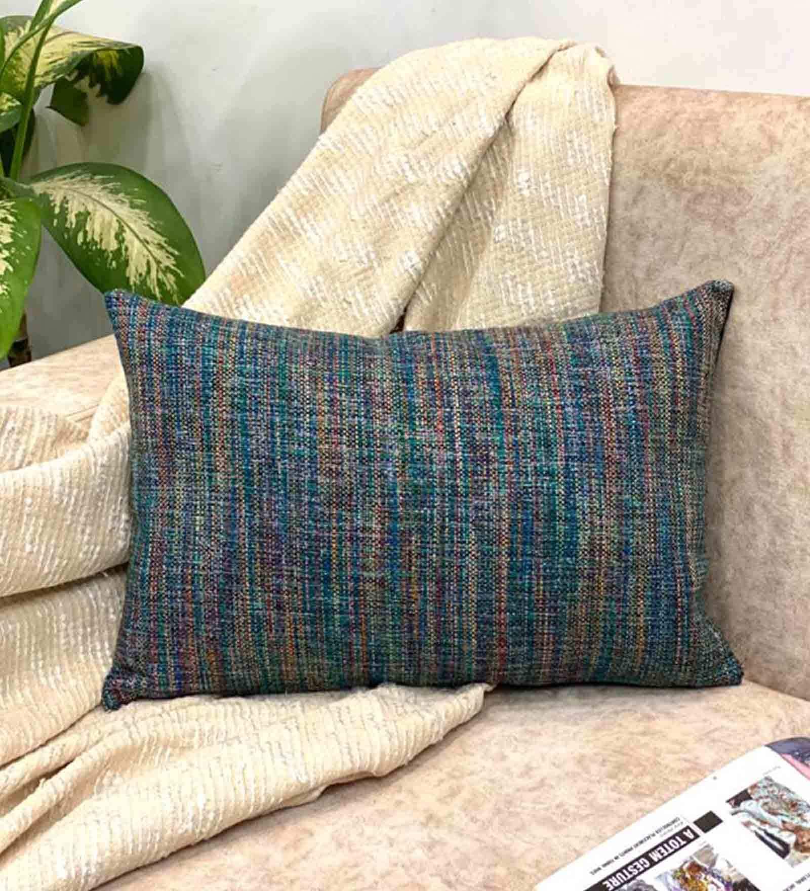 Buy Green Solid Silk 12 x 18 Inches Cushion Cover at 42% OFF by House ...