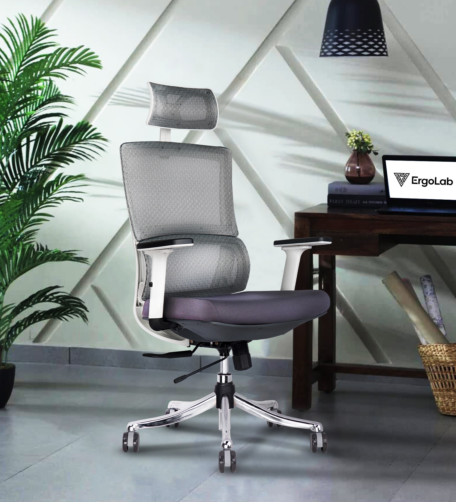 Buy Razor Breathable Mesh Ergonomic Chair in White & Grey Colour at 43% ...