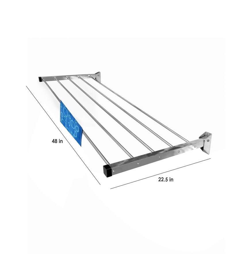 Buy 5 Pipes Stainless Steel Wall Mounted Cloth Drying Rack (Length: 48 ...