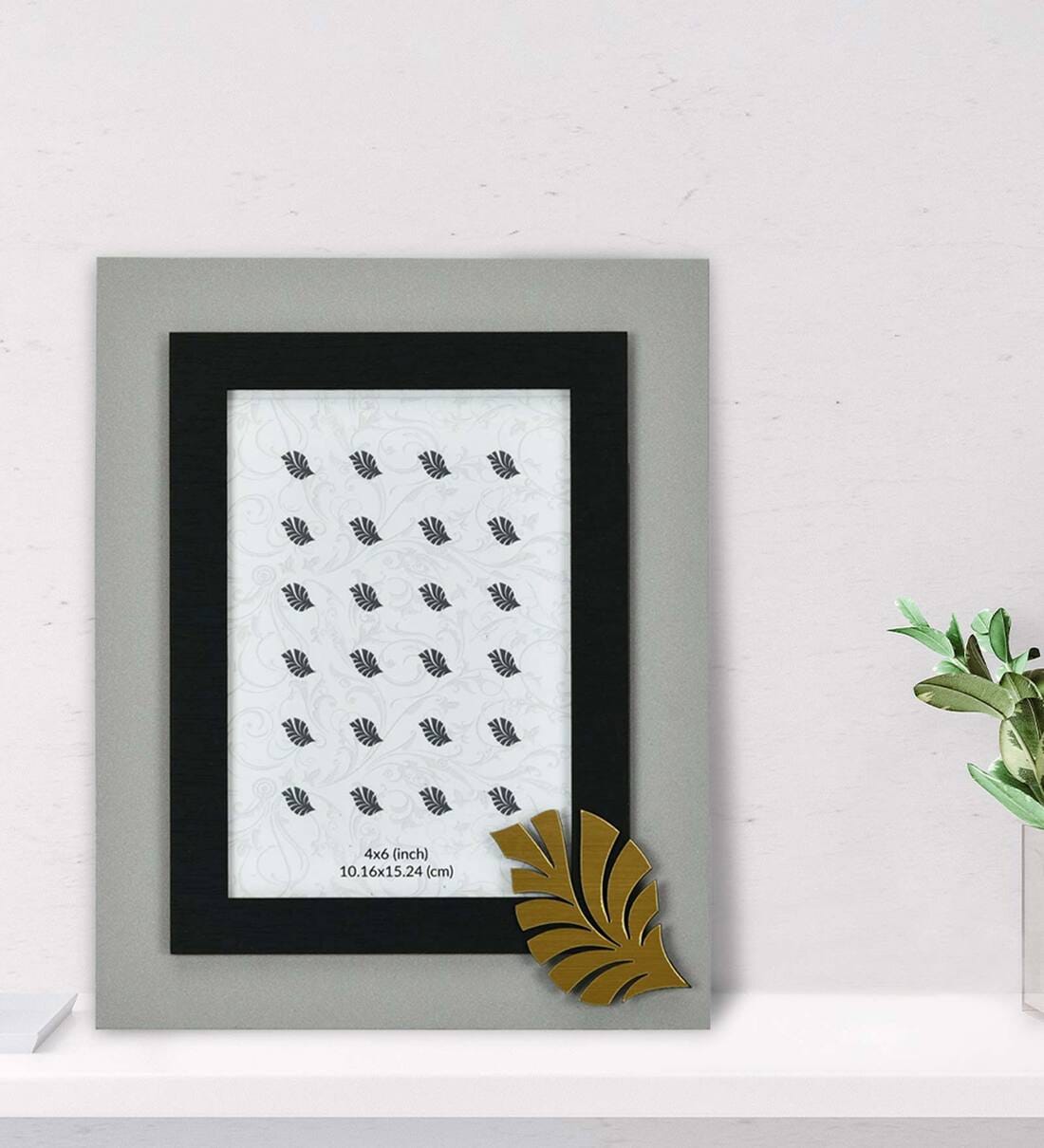 Buy Rectangular Leaf Vento Grey Engineered Wood Table Photo Frame at 40 ...