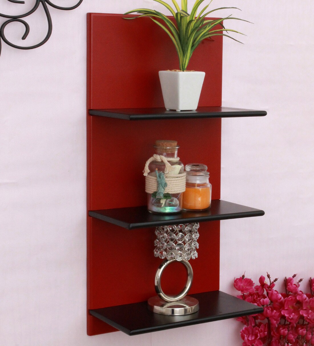 Buy Engineered Wood 3 Tier Floating Wall Shelf by Home Sparkle at 53% ...