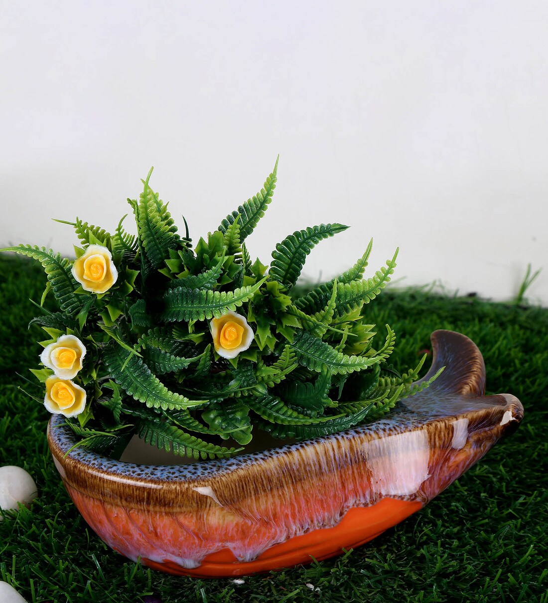 Buy Red Ceramic Fish Bonzai Shape Planter by Justoriginals at 32% OFF ...