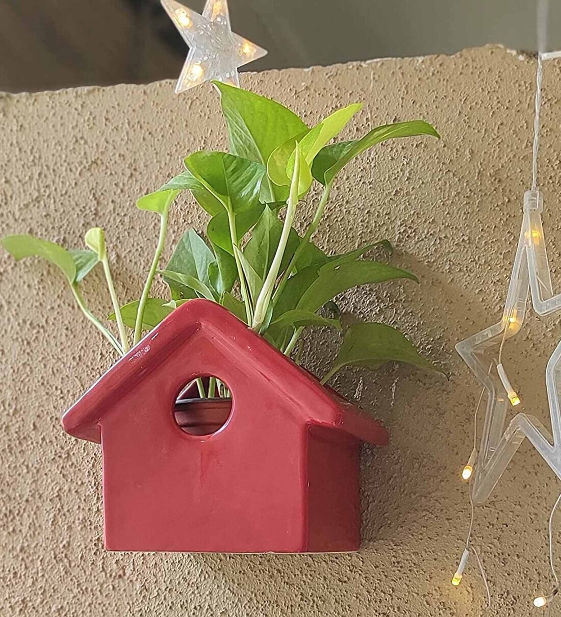 Buy Red Ceramic Hut Shape Wall Planter by Justoriginals at 32% OFF by ...