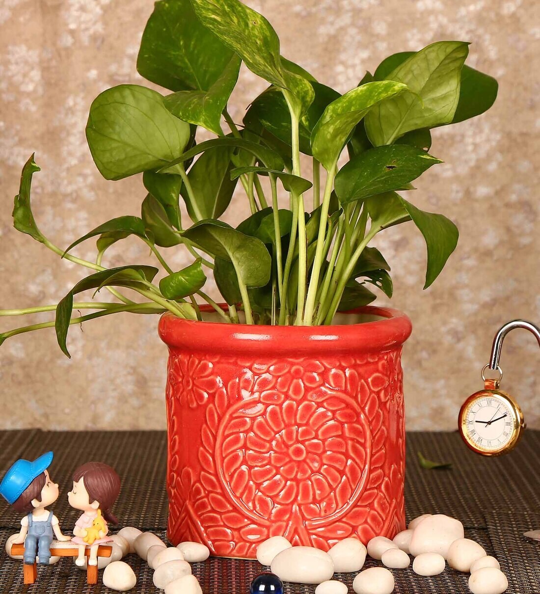 Buy Red Ceramic Jar Shape Desk Pot at 43% OFF by Justoriginals | Pepperfry