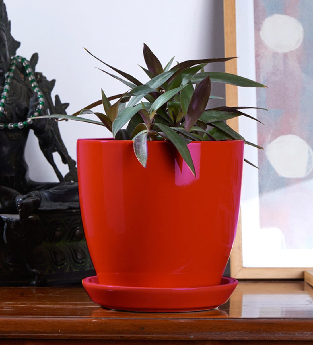 Buy Red Ceramic Small Size Pot by Gaia at 28% OFF by Gaia | Pepperfry