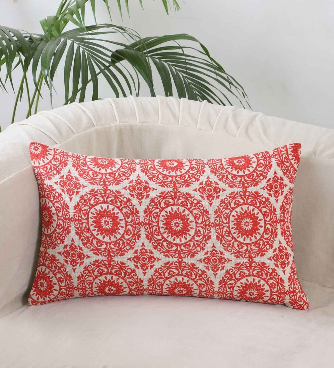 Buy Red Cotton Abstract 12x20 inches Cushion Covers (1PC) at 60% OFF by ...