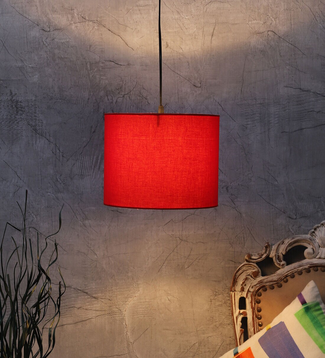 Buy Ahens Red Cotton Hanging Light at 34% OFF by BTR Crafts | Pepperfry