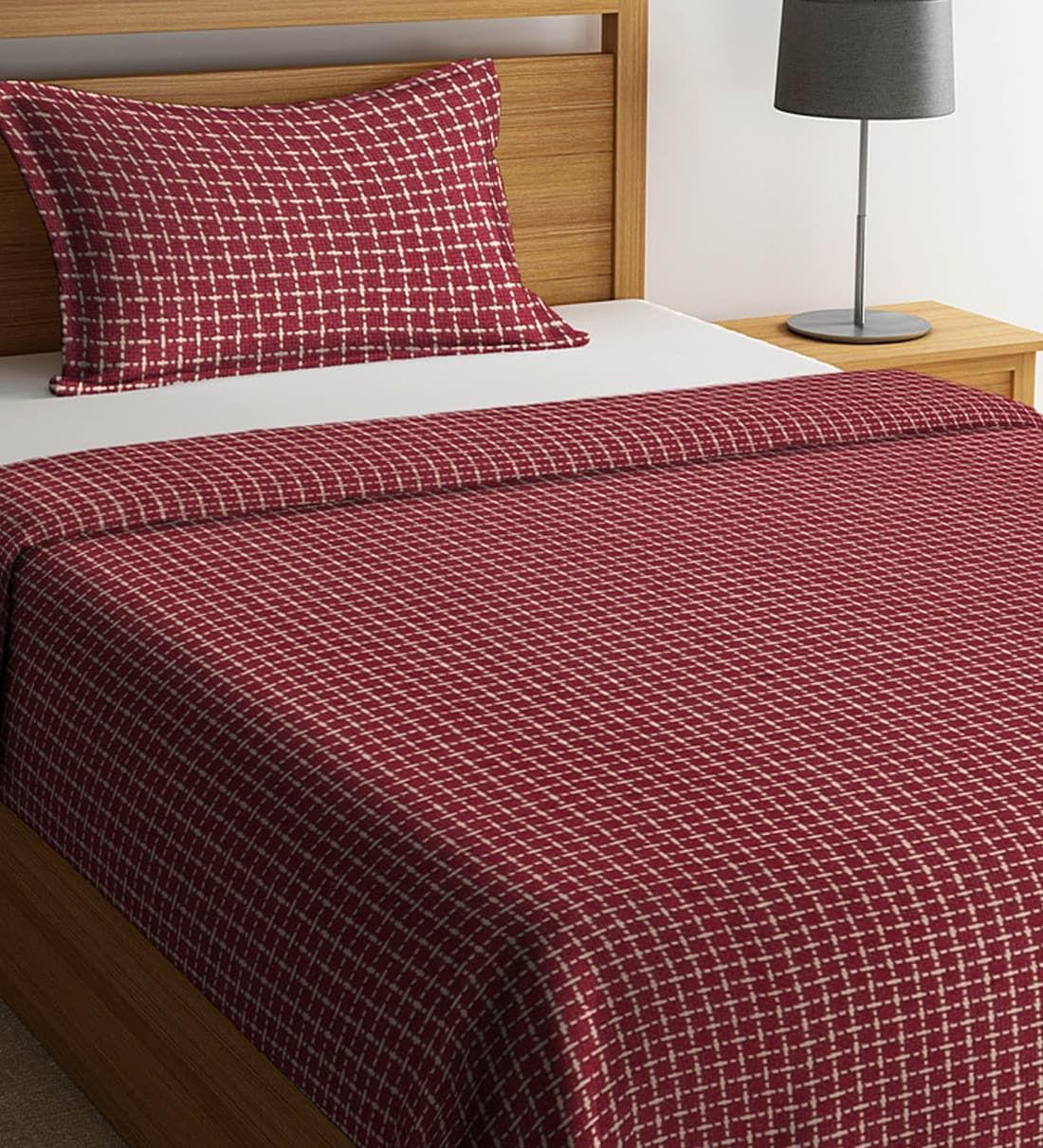 Buy Cotton 300 TC Single Bed Cover with Pillow Cover by Klotthe at 73% ...