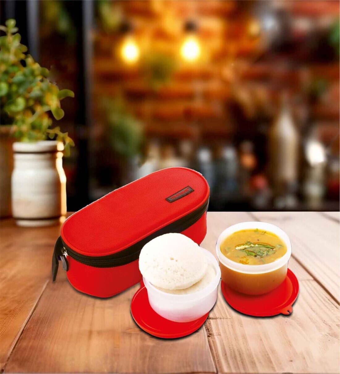 Buy Red Eco 600ml Plastic Lunch Box at 27% OFF by Trueware | Pepperfry
