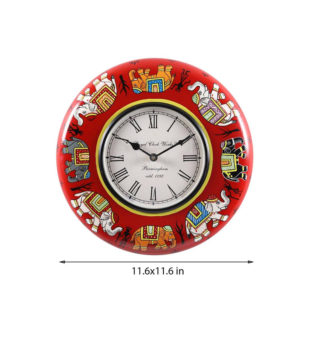 Buy Red MDF Wall Clocks by Aapno Rajasthan Online - Traditional Wall ...