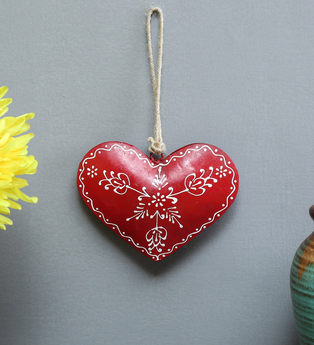 Buy Red Colour Heart Iron Wind Chime By Craft Tree Online - Wind Chimes ...