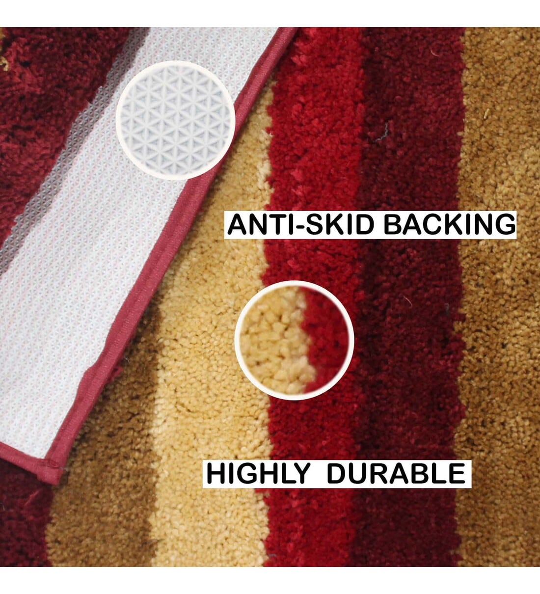 Buy Red Microfibre 24 x 60 Inches Machine Made Floor Runner by Luxe ...