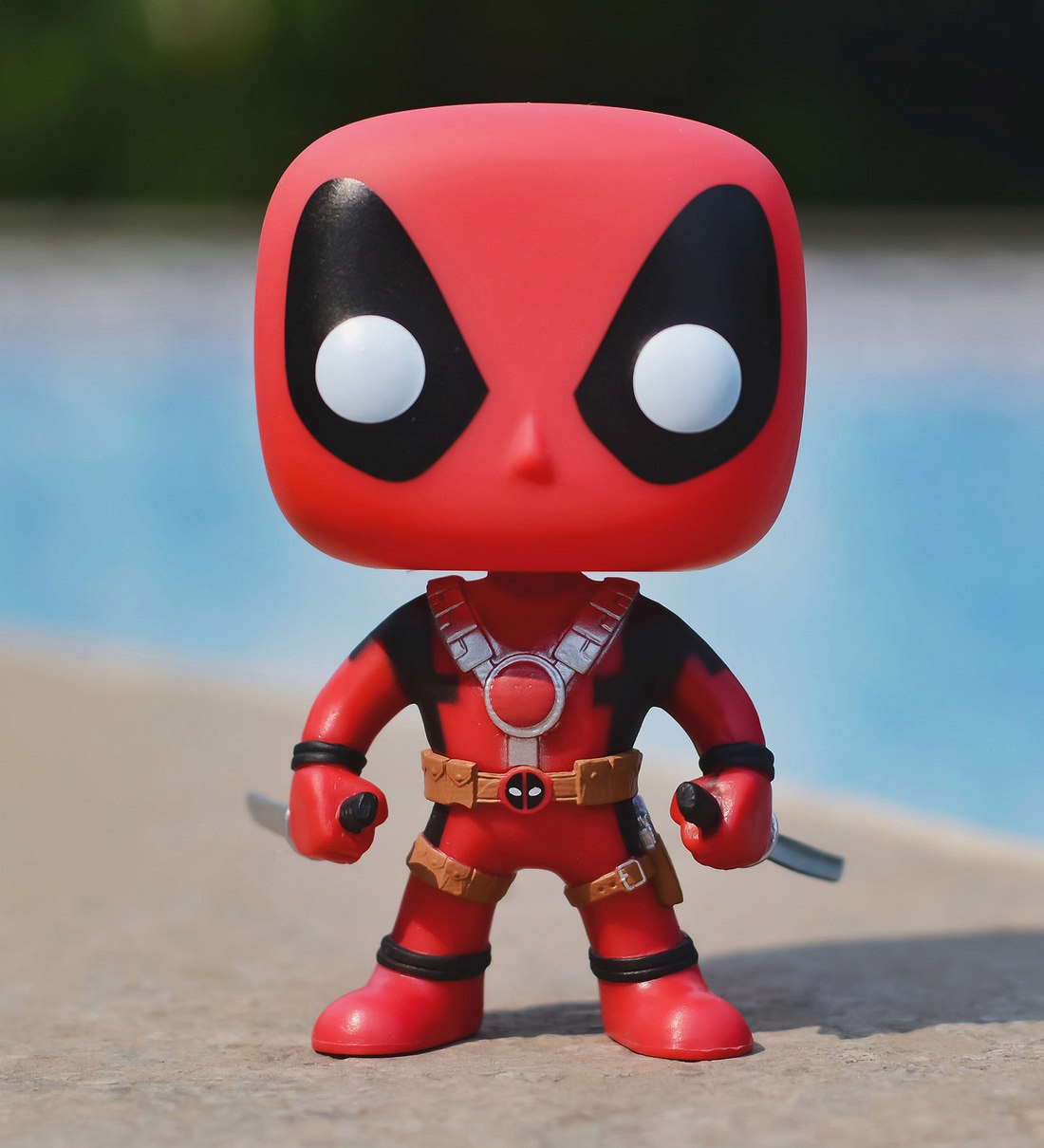 Buy Red PVC Vinyl Deadpool with Two Swords Pop Culture Curios by Funko ...