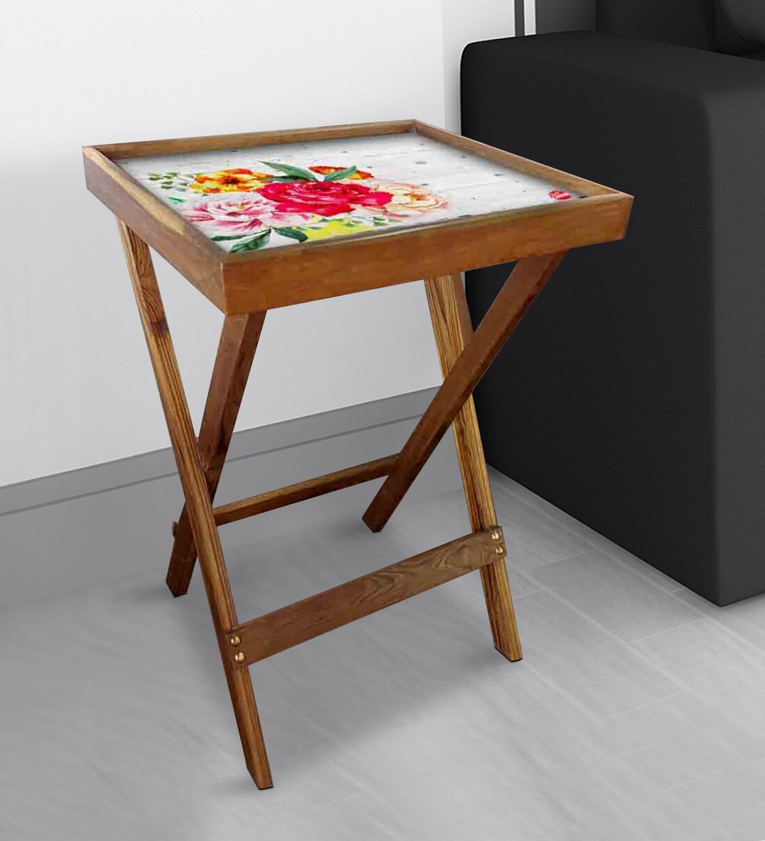 Buy Red Rose Tray End Table in Brown Colour at 15% OFF by NUTCASE ...