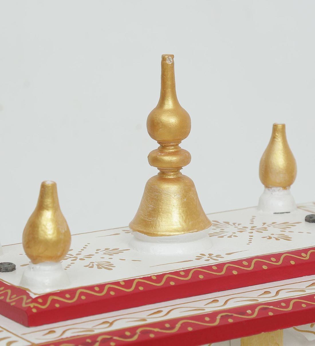 Buy Red Sheesham Wood & MDF With Door Handicraft Temple by India Home ...