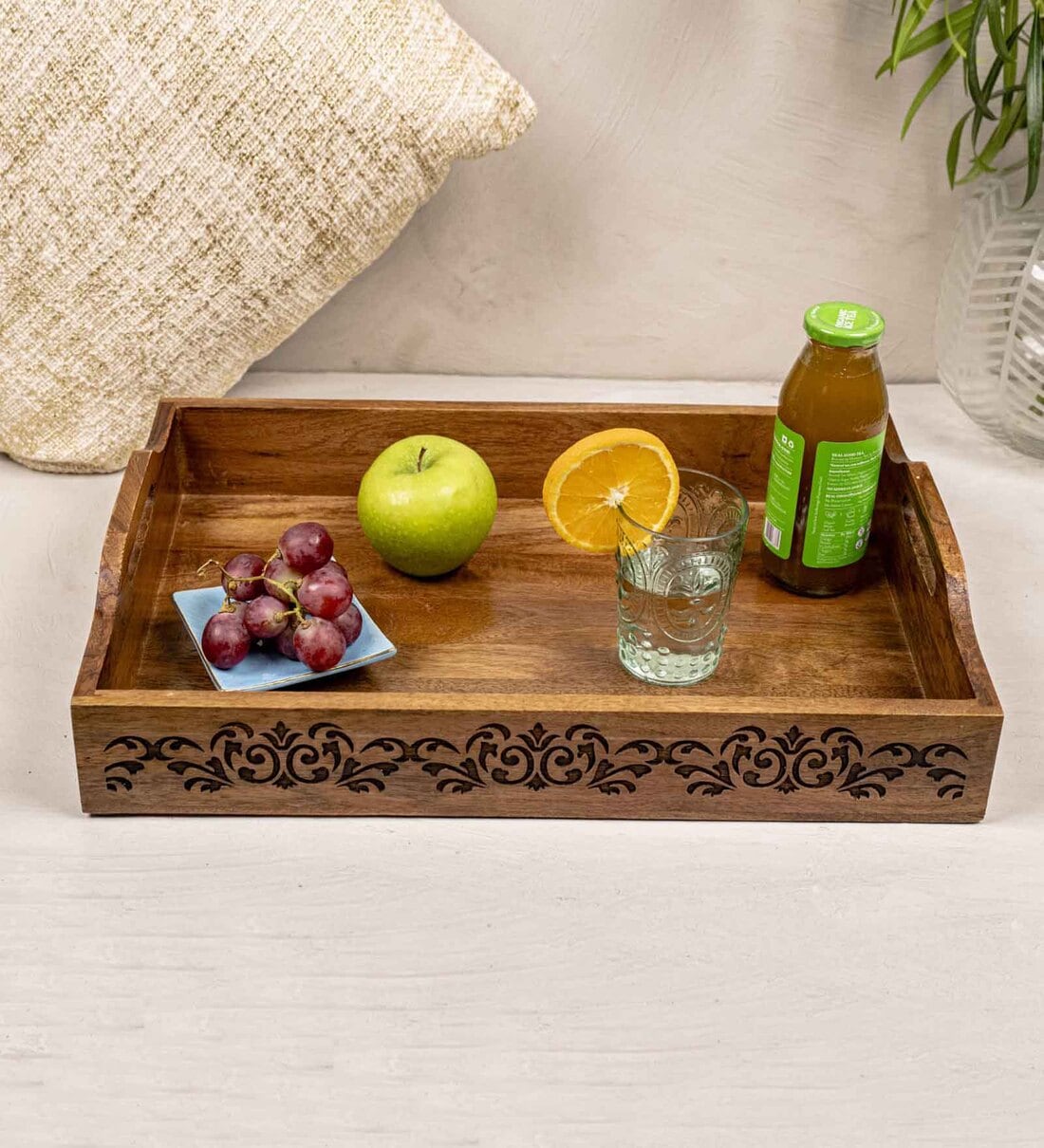 Buy Refined Brown Acacia Wood Serving Tray by the 7th Dekor at 20% OFF ...