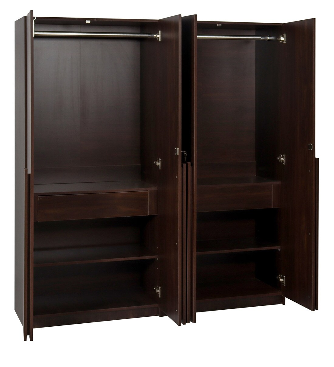 Buy Regal 4 Door Wardrobe with Drawer in Walnut Suede Finish by Trevi ...