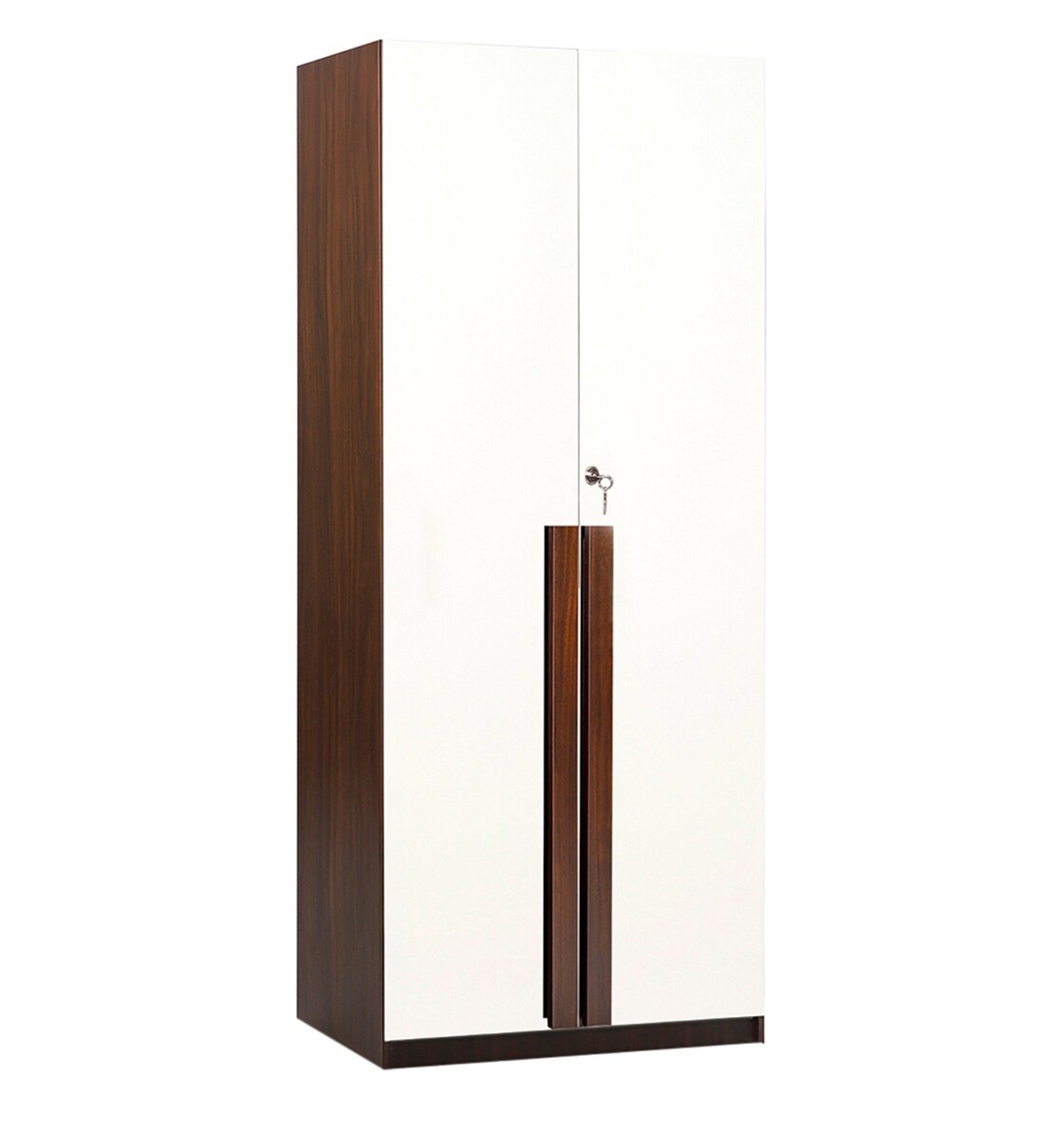 Buy Regal Deluxe 2 Door Wardrobe with Drawer in White & Walnut Colour ...