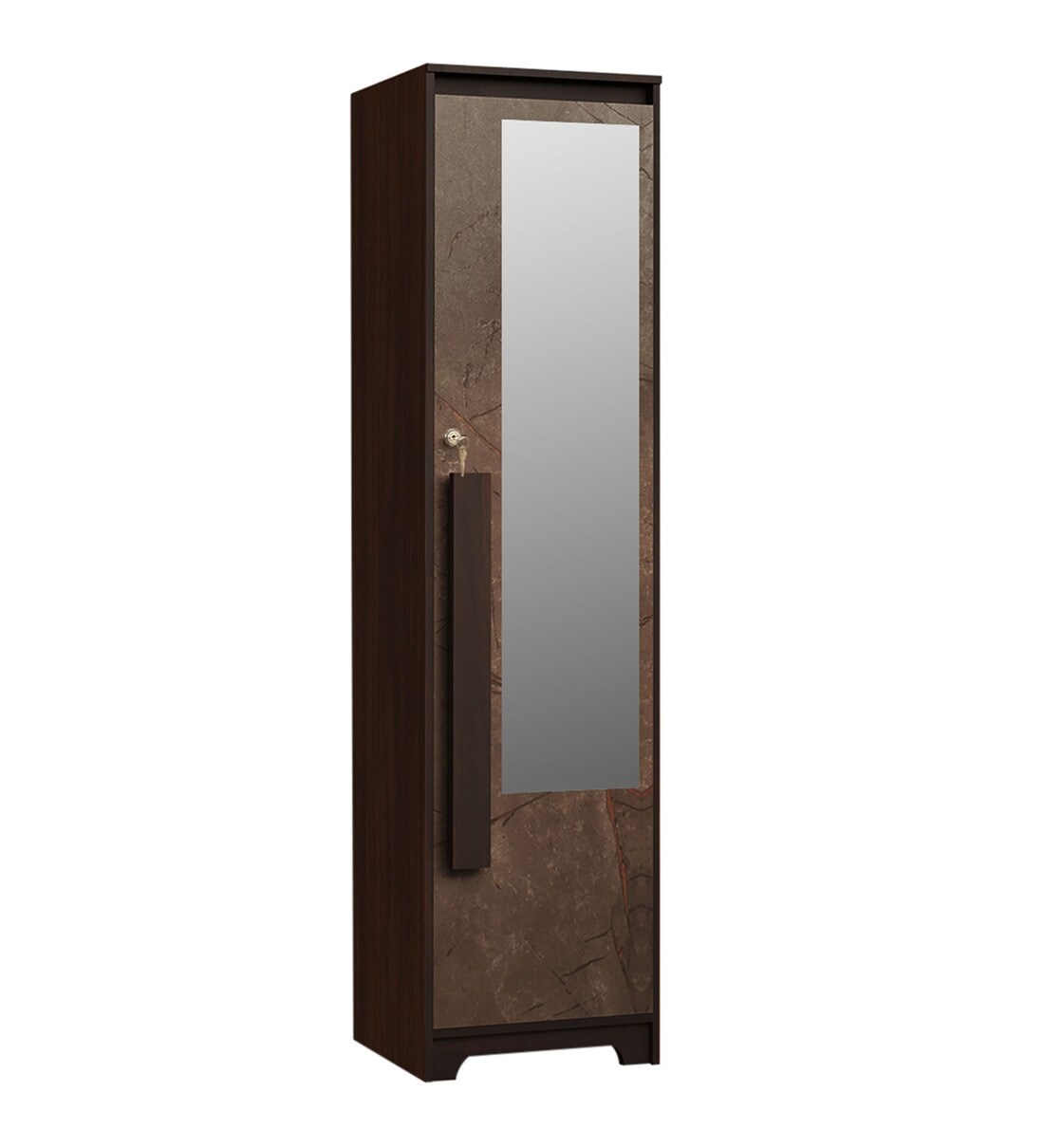 Buy Regal Grand 1 Door Wardrobe in Walnut Marble Finish with Mirror by ...