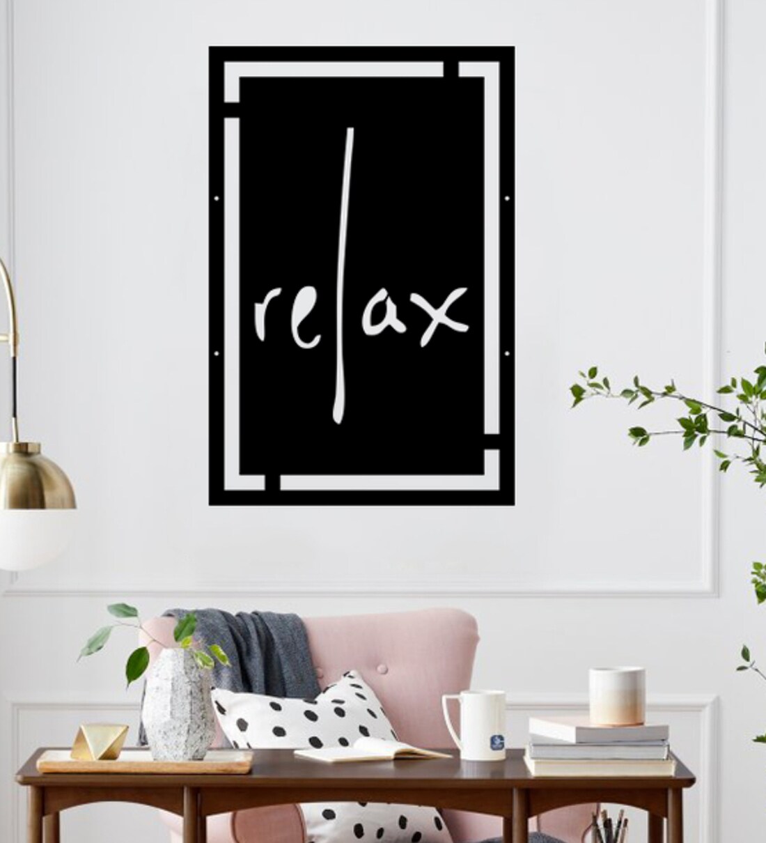 Buy Relax Black Wooden Wall Art at 29% OFF by Sketch Designs | Pepperfry