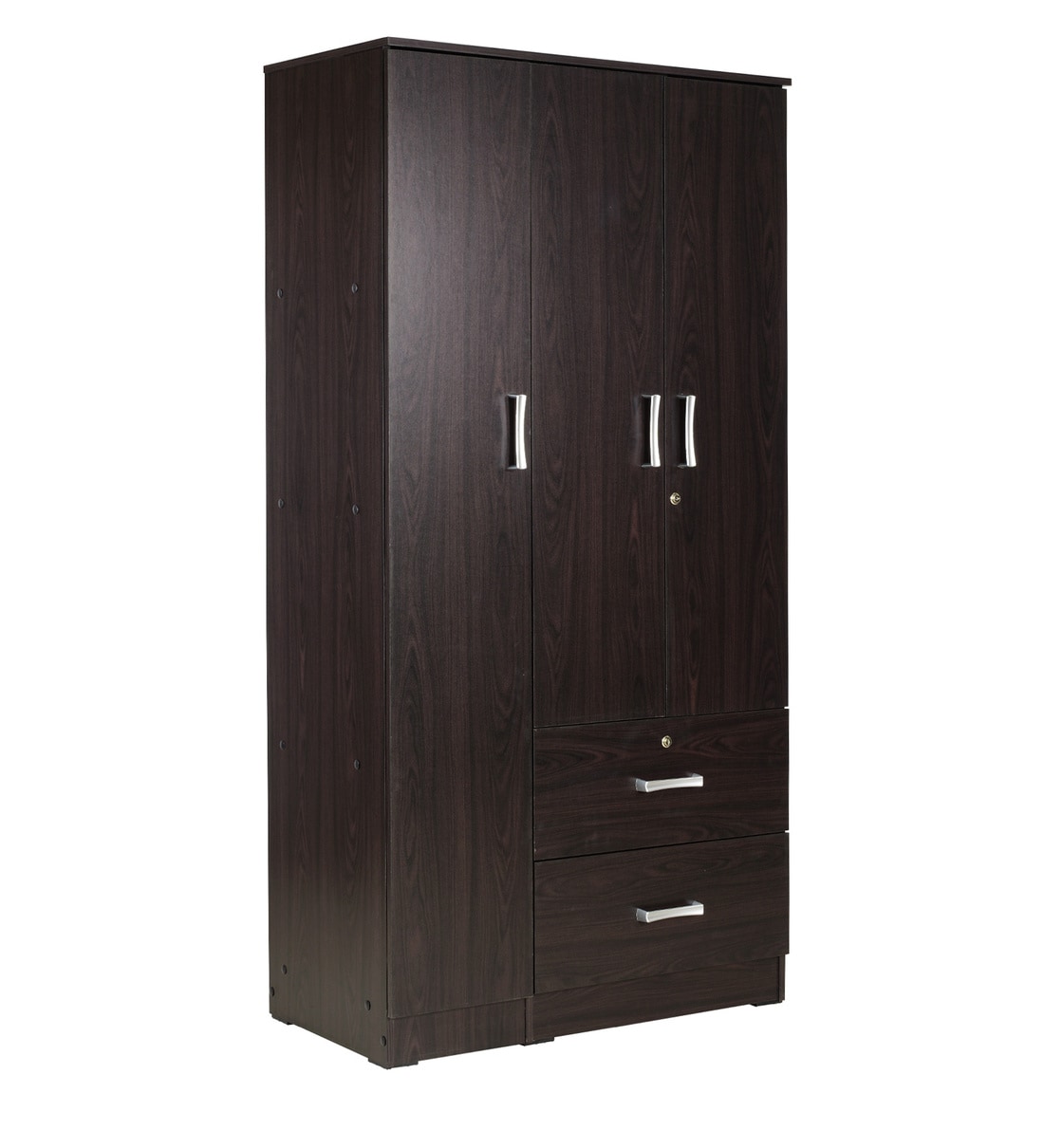 Buy Ren 3 Door Wardrobe With External Drawers In Wenge Finish By ...