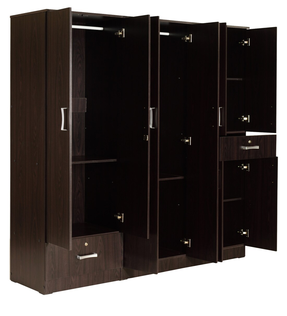 Buy Ren 6 Door Wardrobe With External Drawers In Wenge Finish By ...