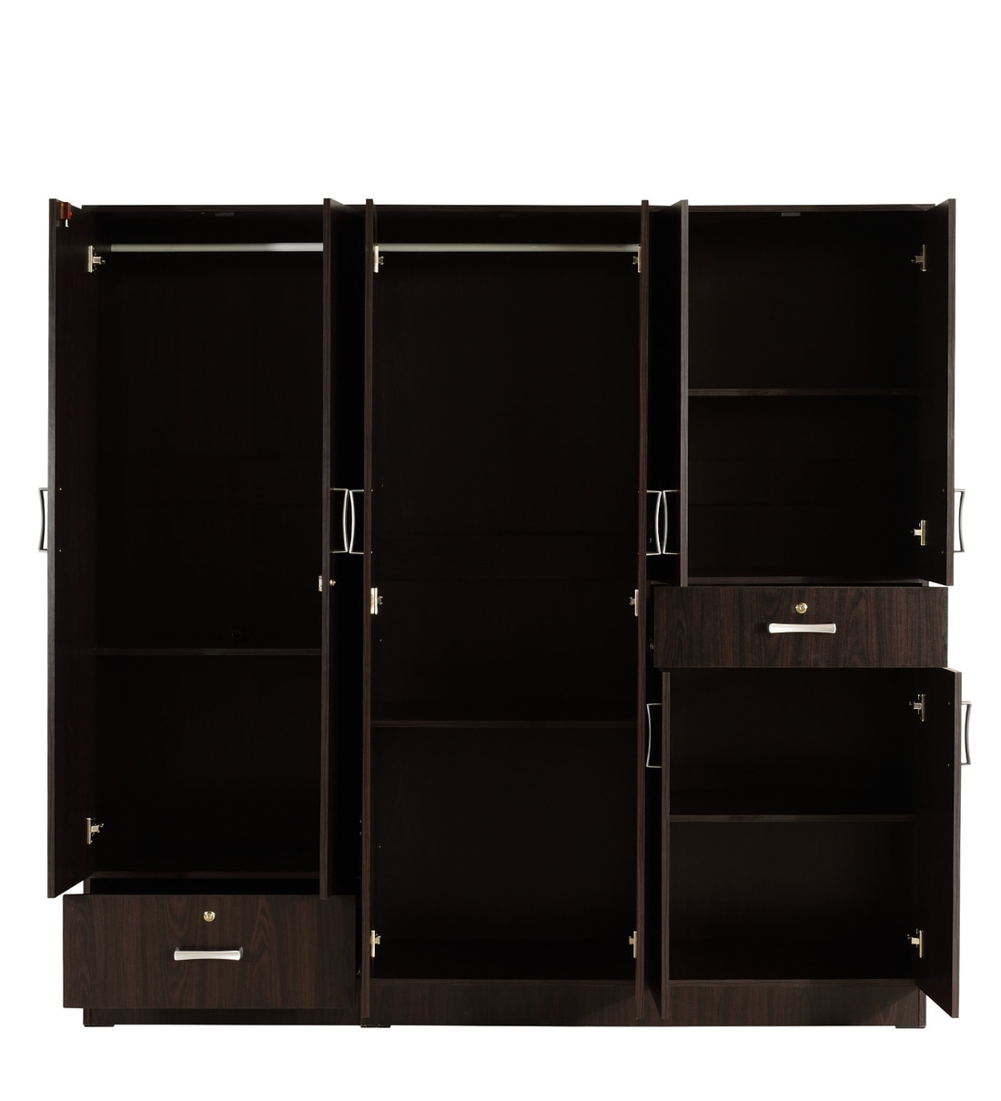 Buy Ren 6 Door Wardrobe With External Drawers In Wenge Finish By ...