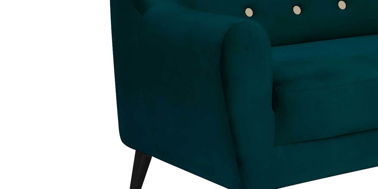 Buy Rebecca Velvet 3 Seater Sofa in Green Colour by ARRA Online - Mid ...