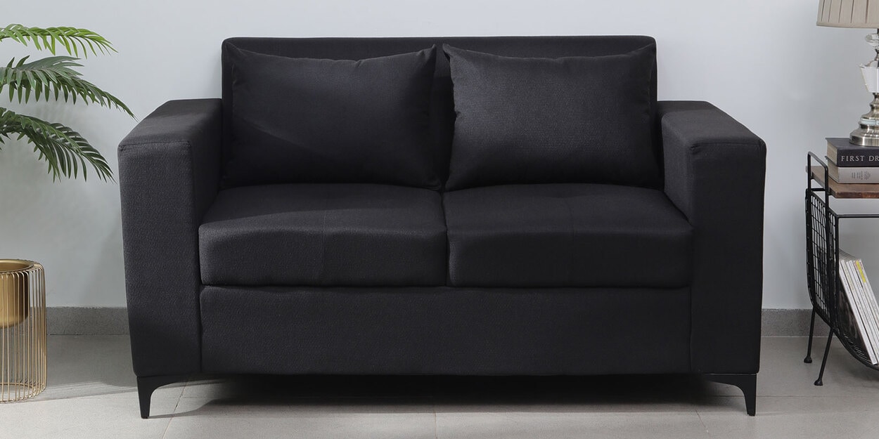 Buy Siera Fabric 2 Seater Sofa in Black Colour at 17% OFF by Casacraft ...