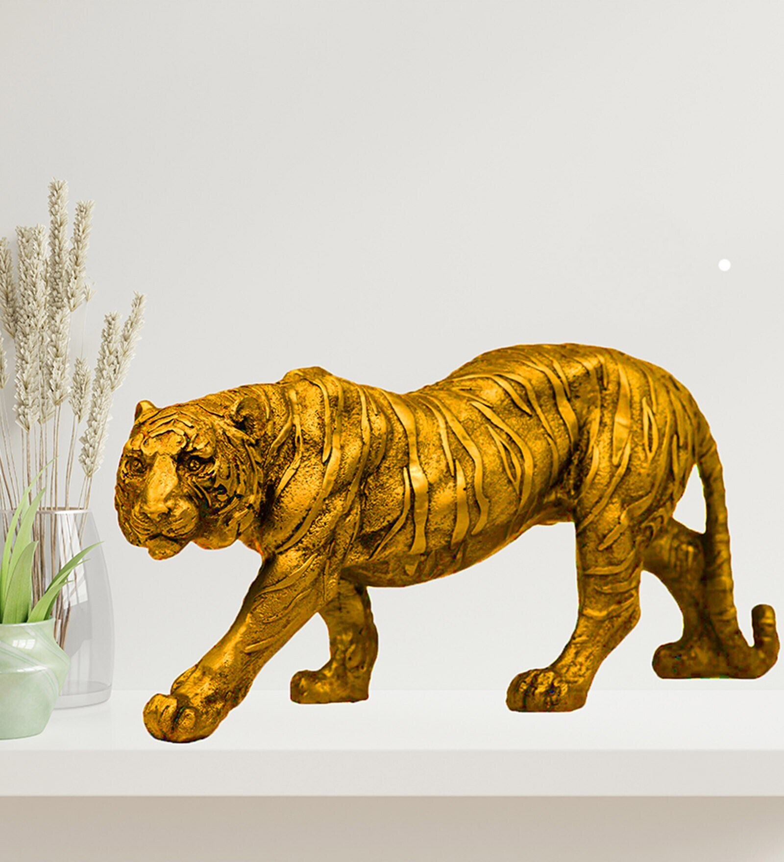 Buy Realistic Tiger Gold Antique Polyresin Figurine at 60% OFF by ...