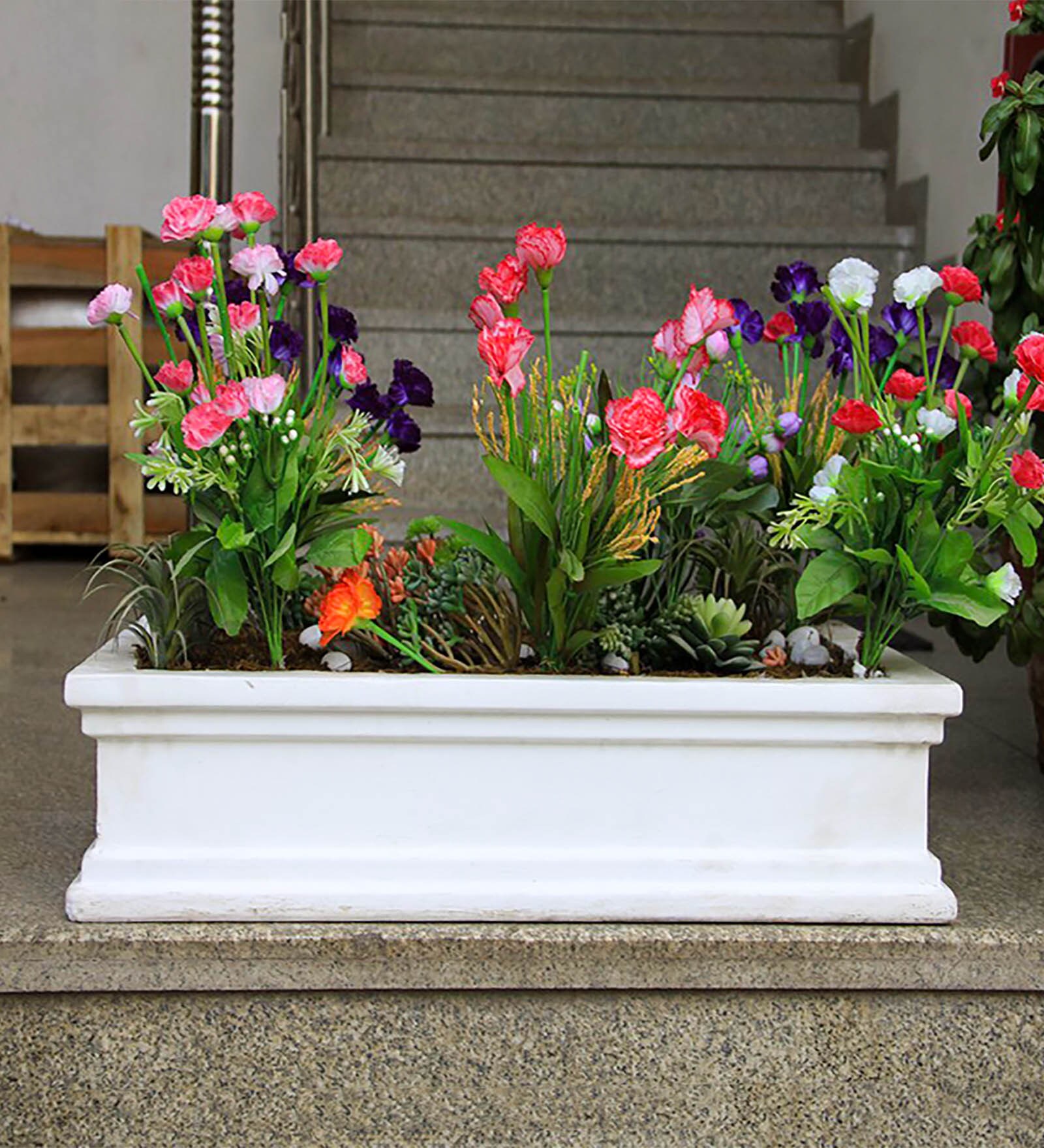 Buy Rectangular concrete GRC Planter by NTC Tiles LLP Online - Big ...
