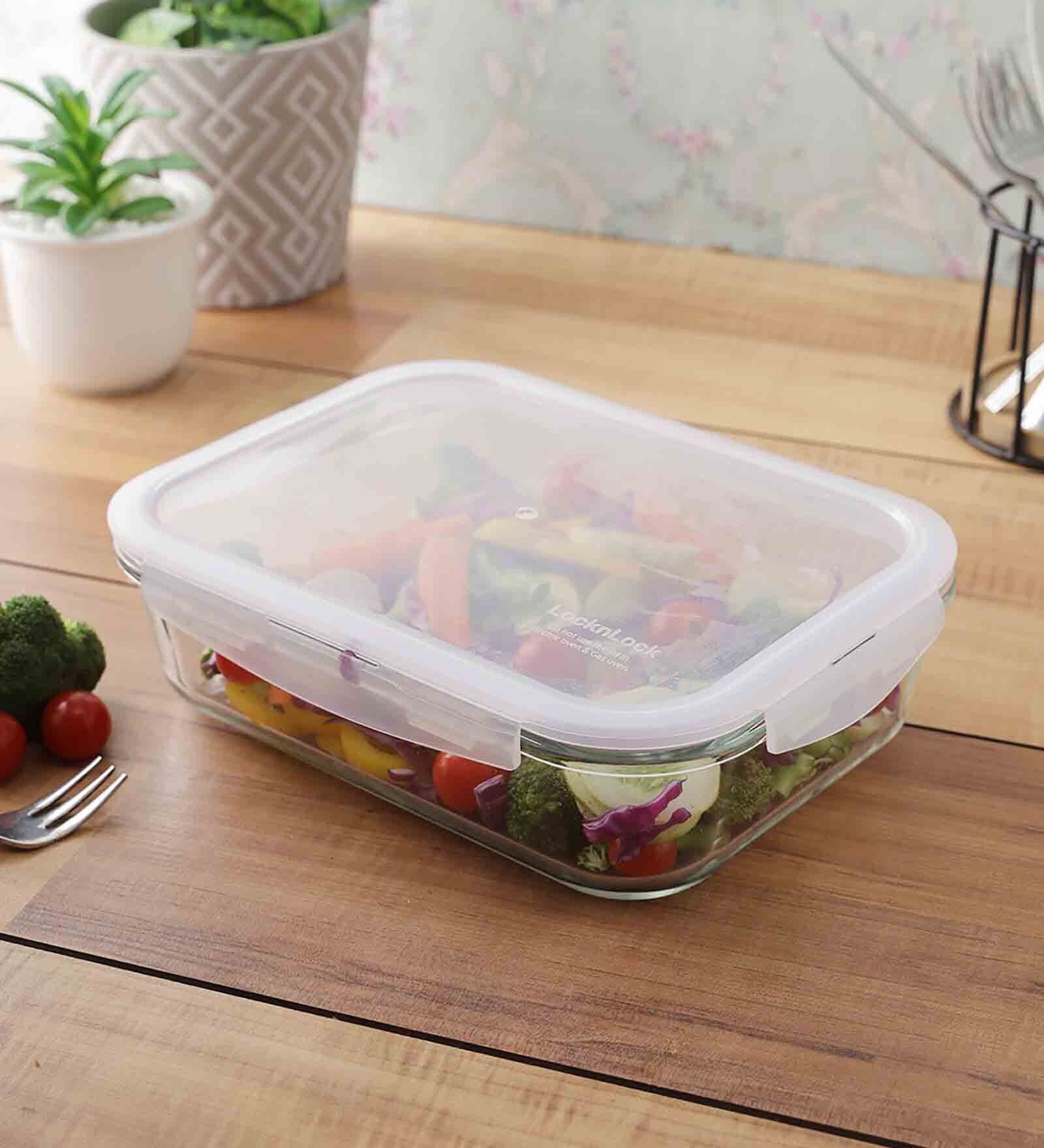 Buy Rectangular Heat Resistance 1.6 Litres Transparent Glass Leak Proof ...