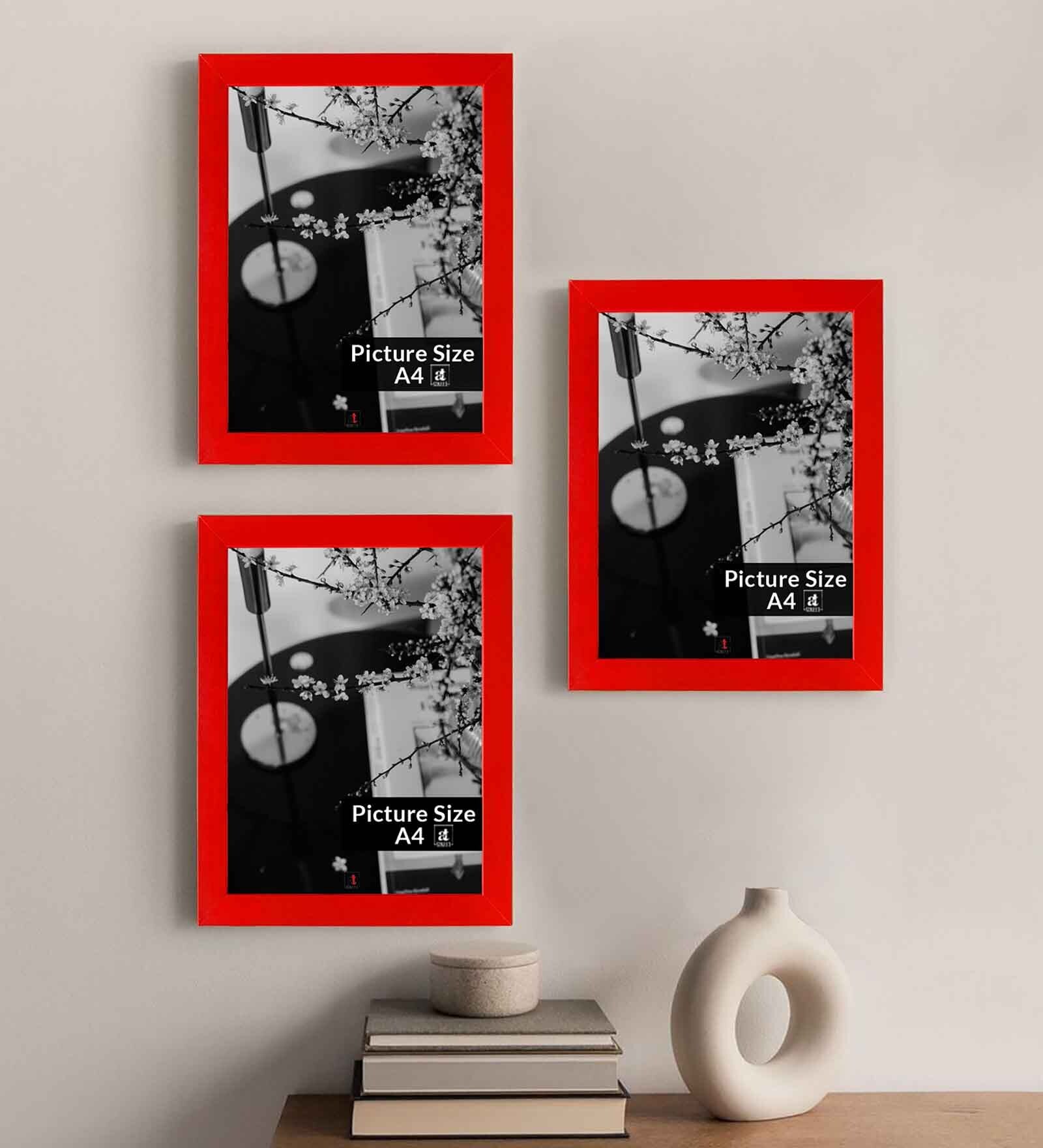 Buy Red Photo frames Set Of 3 Decoration at 68% OFF by Art Street ...