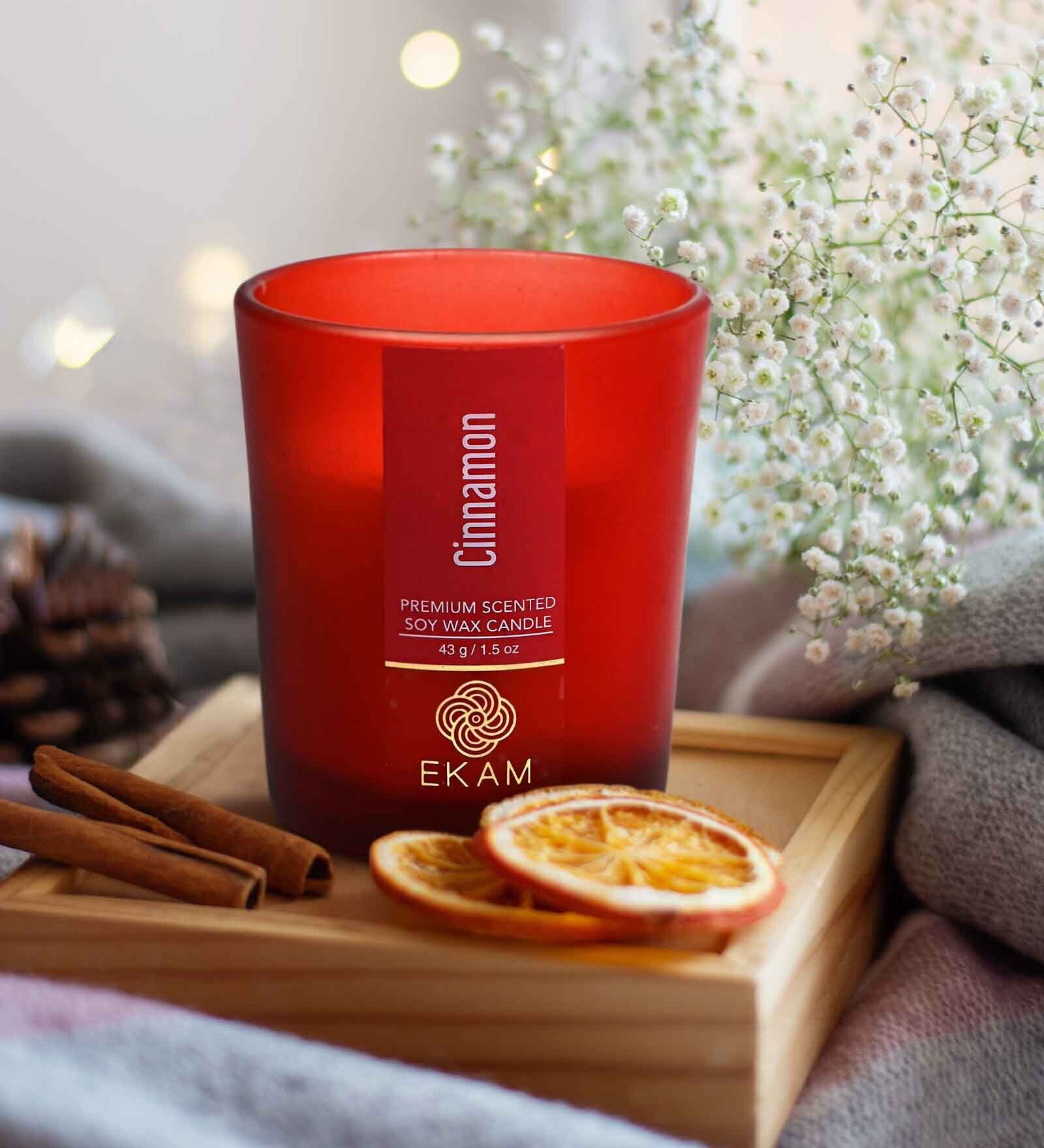 Buy Cinnamon Shot Glass Soy Wax Scented Candle at 10% OFF by EKAM ...