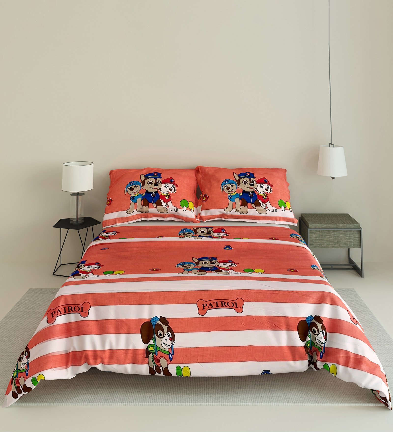 Buy Red Abstract 140 Tc Cotton Kids Queen Bedsheet With 2 Pillow Covers ...