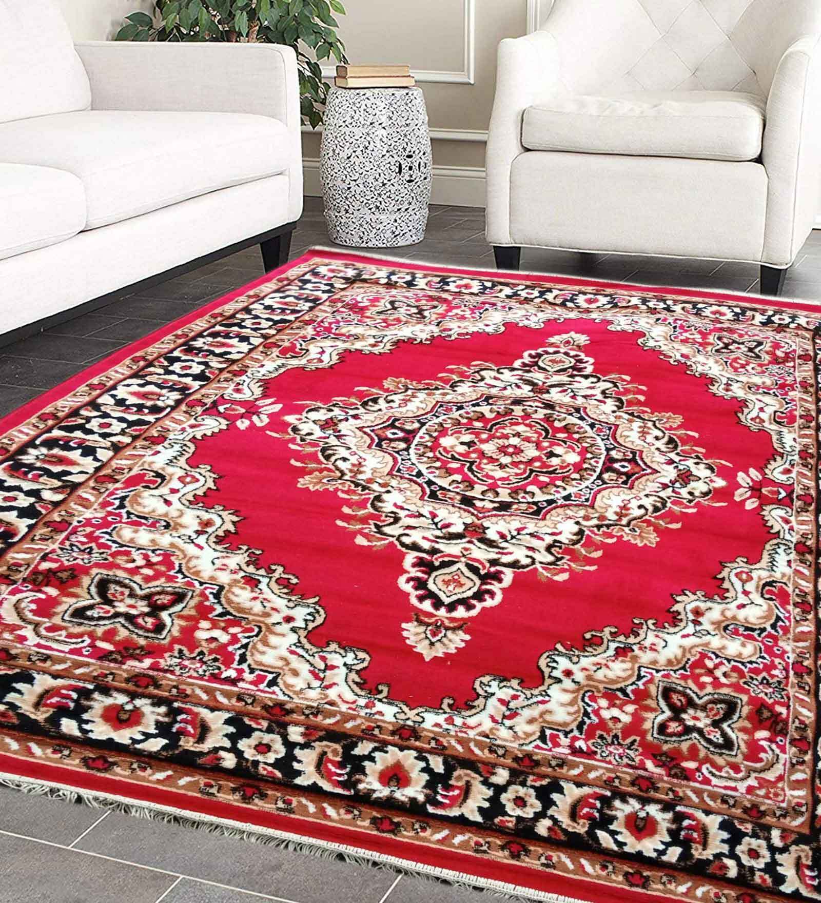 Buy Pink Persian Acrylic 8 ft x 10 ft Machine Made Carpet at 26% OFF by ...