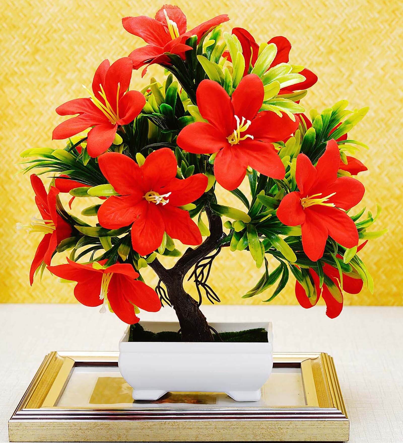 Buy Fabric And Plastic Red With Pot Artificial Plant at 21% OFF by ...
