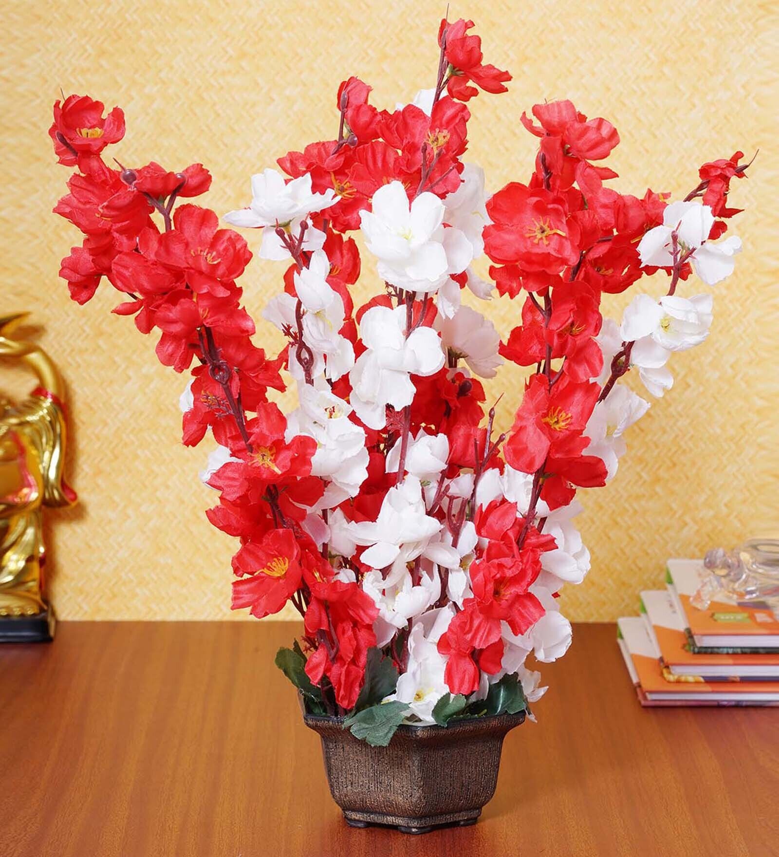 Buy Red Fabric & Plastic D cor Artificial Flowers at 29% OFF by Dekorly ...