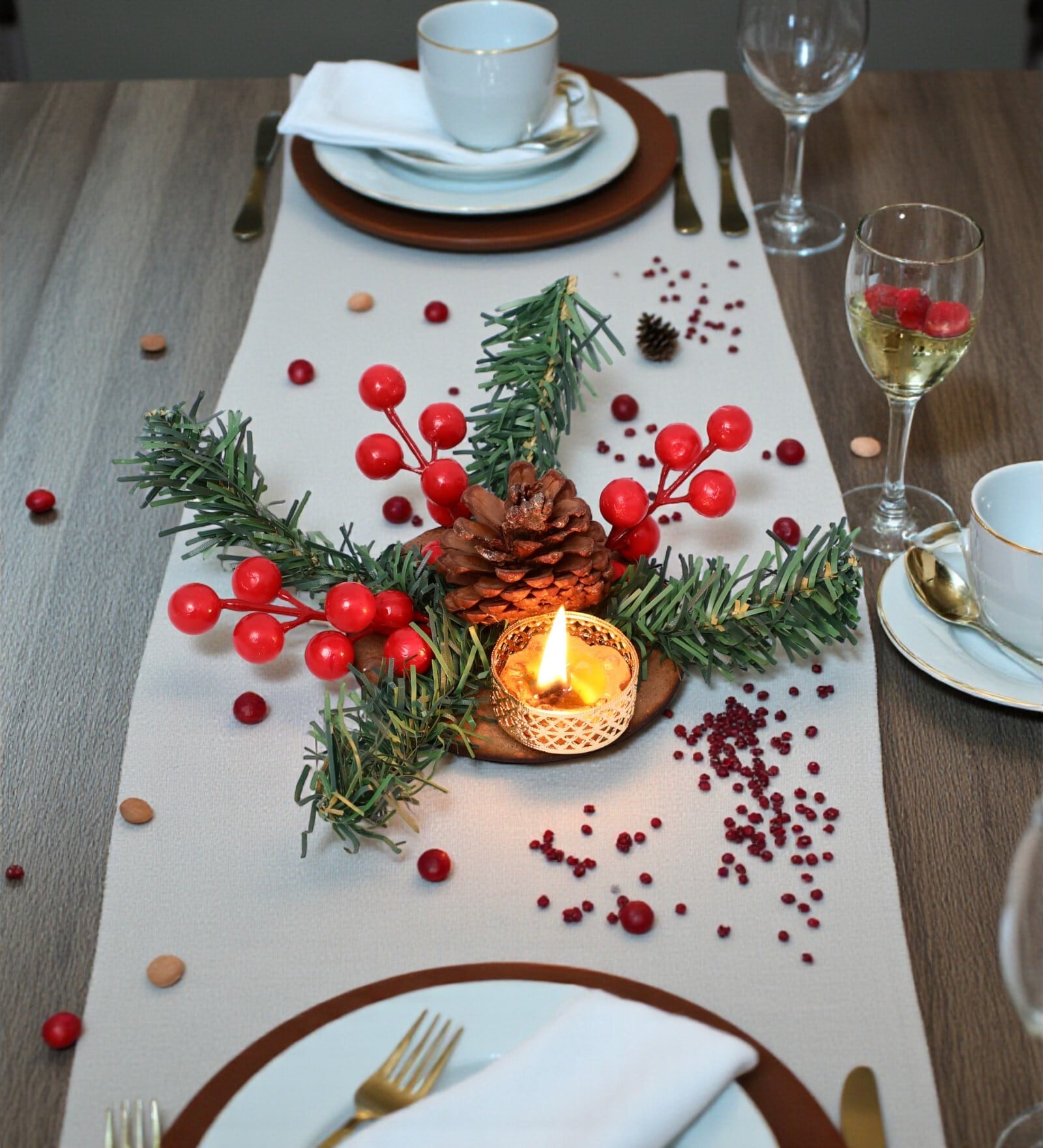 Buy Red Berry With Grass T Light Candle Holder at 31% OFF by Home Decor ...